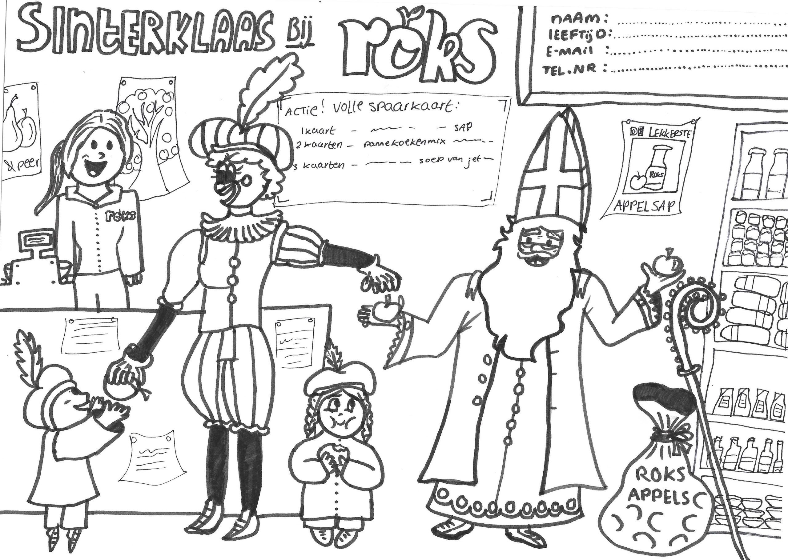 Sinterklaas kleurplaat | Roks Streekwinkel